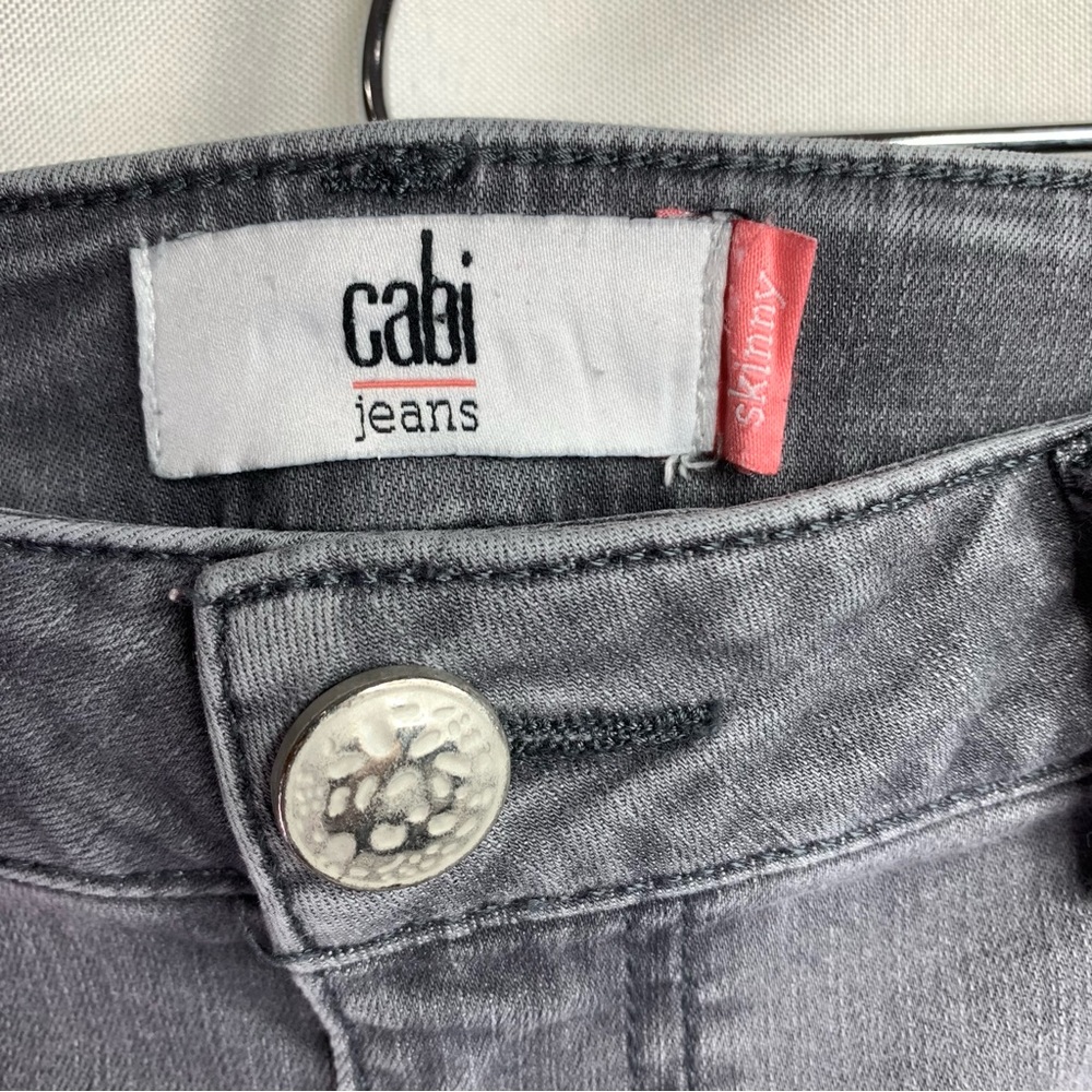 Womens Cabi Moto Grey Skinny Jeans Stretch Size 6 - Gem